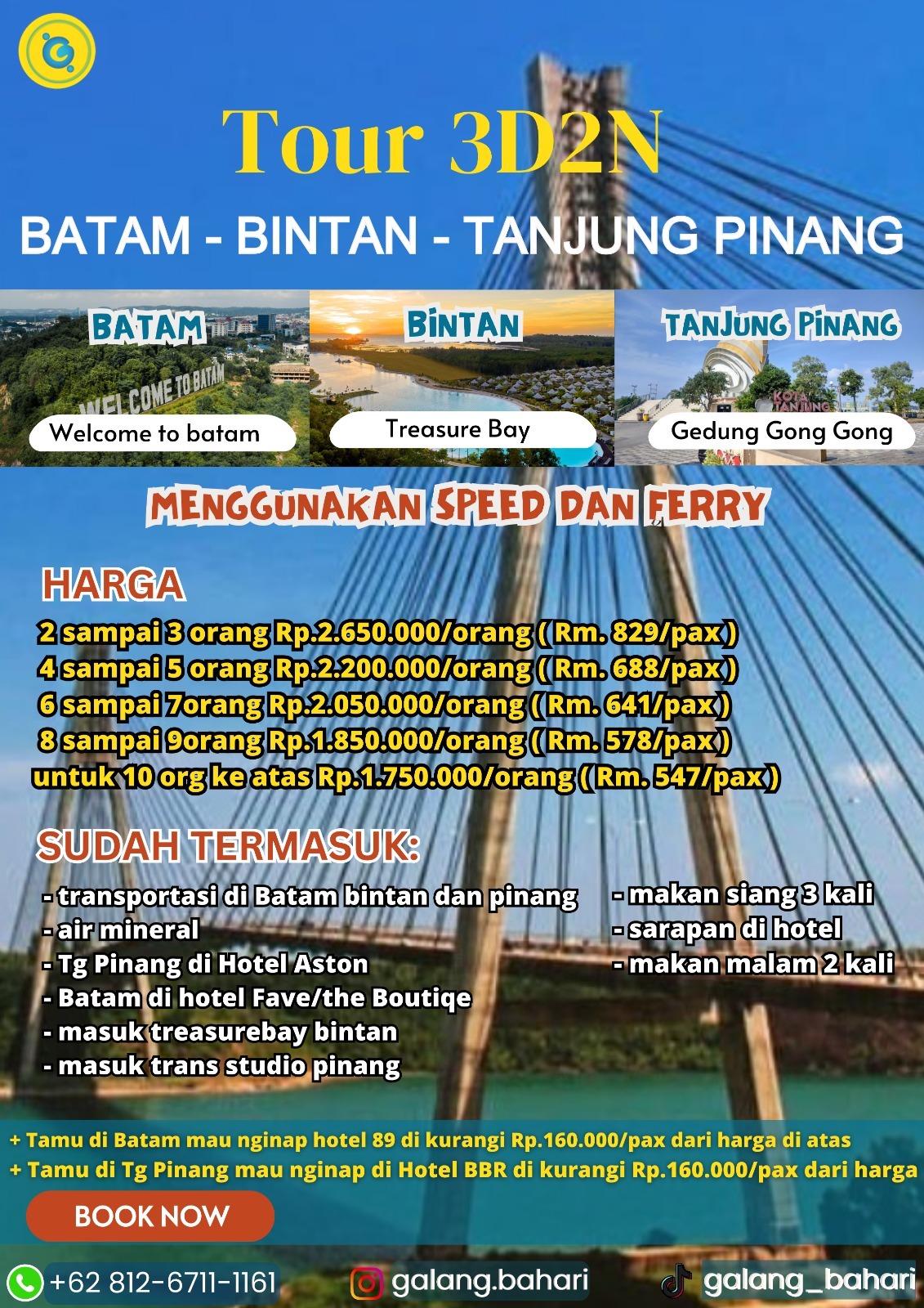 Tour 3D2N BATAM - BINTAN - TANJUNG PINANG
